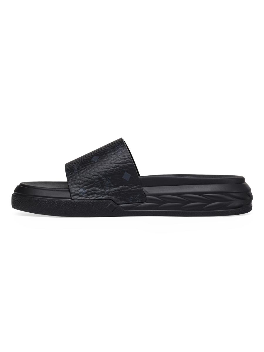 Shop MCM Logo-Printed Canvas Slides | Saks Fifth Avenue
