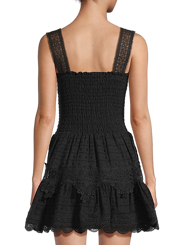 Shop Waimari Eternus Leah Smocked Eyelet Minidress | Saks Shop Waimari Eternus Leah Smocked Eyelet Minidress | Saks
