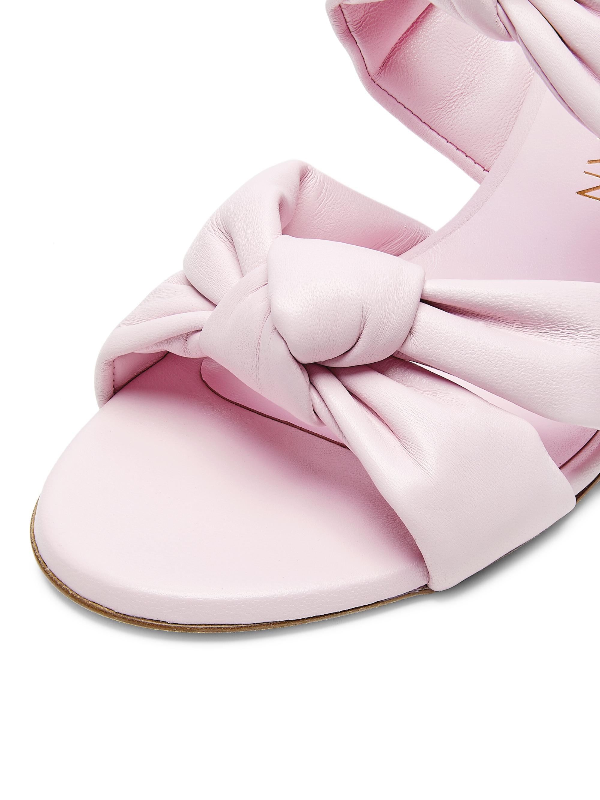 Stuart Weitzman Playa 85MM Knotted Leather Slides | Saks Fifth Avenue