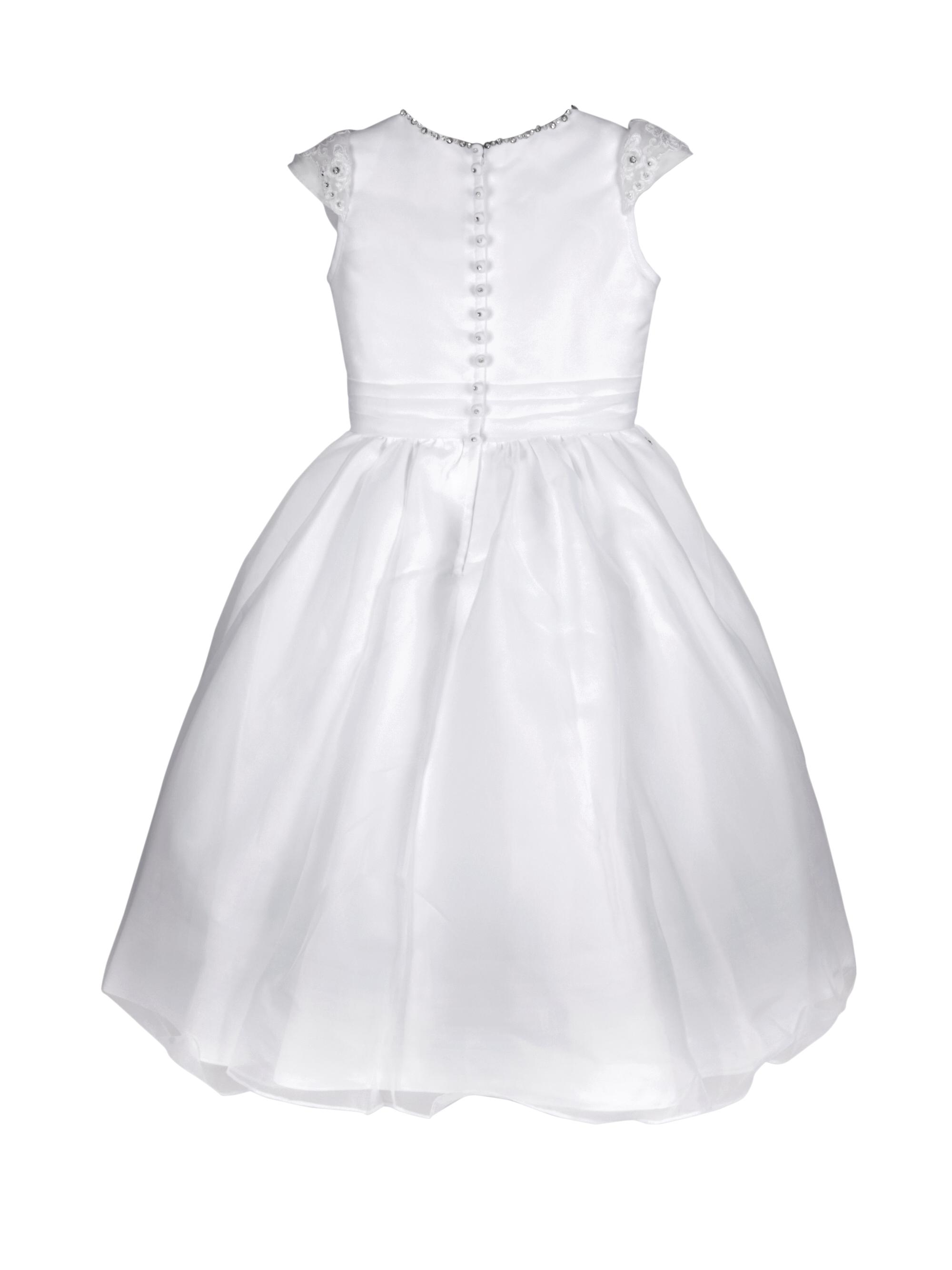 Joan Calabrese Girl's Organza Lace Cap-Sleeve Dress | Saks Fifth Avenue