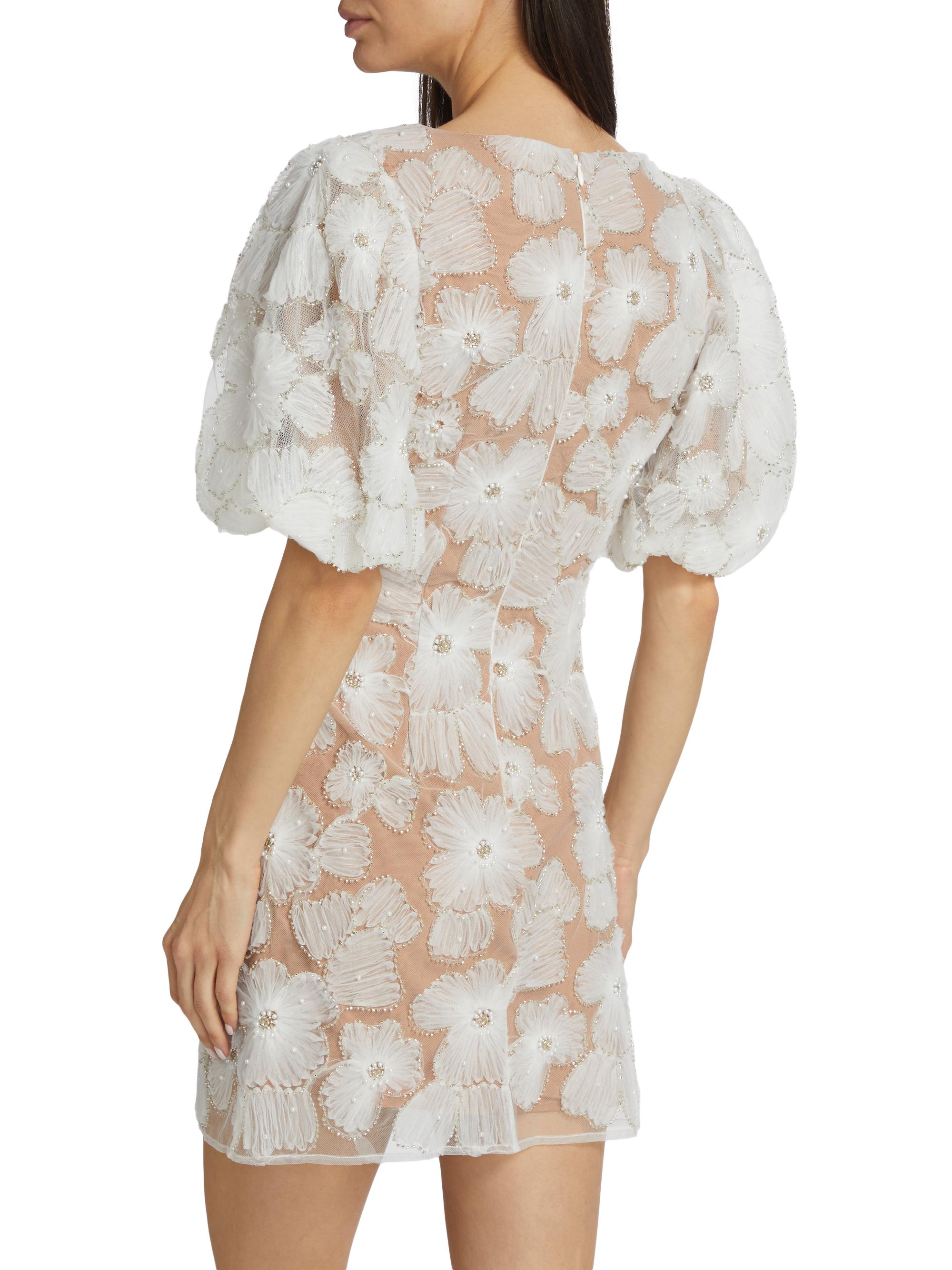 Elliatt The New Bride Bellamy Embellished Mesh Minidress | Saks Fifth ...