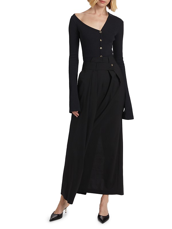 Shop A.W.A.K.E. Mode Asymmetric Rib-Knit Bodysuit | Saks Shop A.W.A.K.E. Mode Asymmetric Rib-Knit Bodysuit | Saks