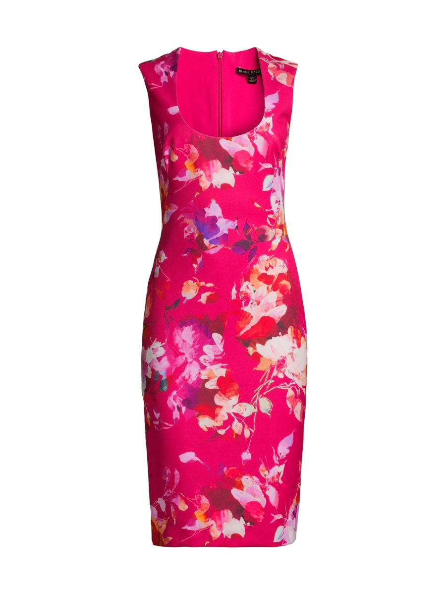 Shop Black Halo Oriana Floral Sheath Dress | Saks Fifth Avenue