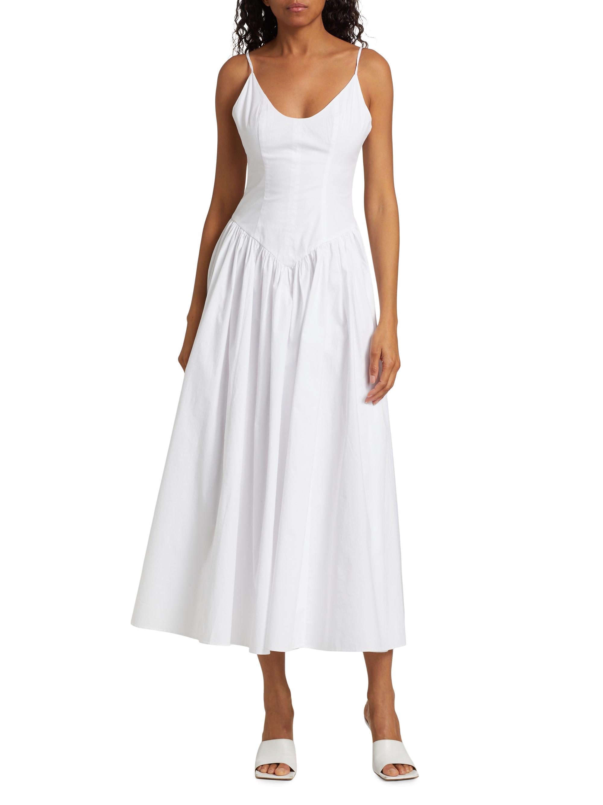 Staud Dena Drop-Waist Midi-Dress | Saks Fifth Avenue