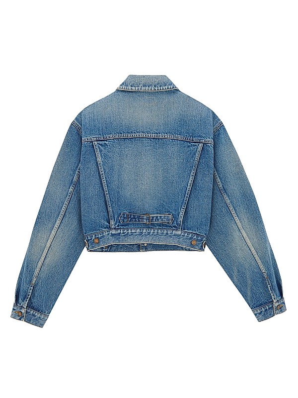 Shop Saint Laurent 80s Jacket in Denim | Saks Fifth Avenue Shop Saint Laurent 80s Jacket in Denim | Saks Fifth Avenue