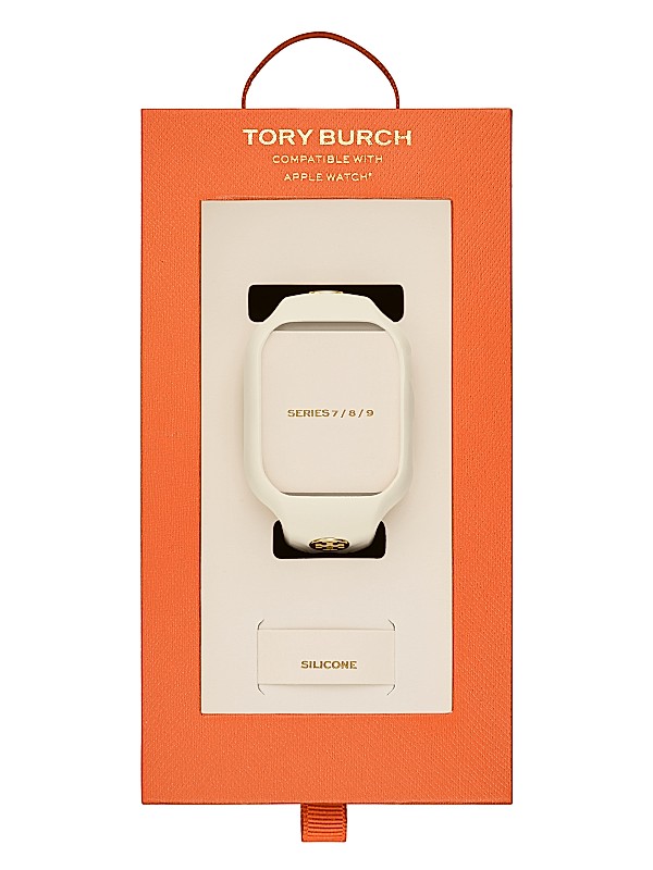 Shop Tory Burch T Monogram Silicone Apple Watch® Strap/20MM Shop Tory Burch T Monogram Silicone Apple Watch® Strap/20MM
