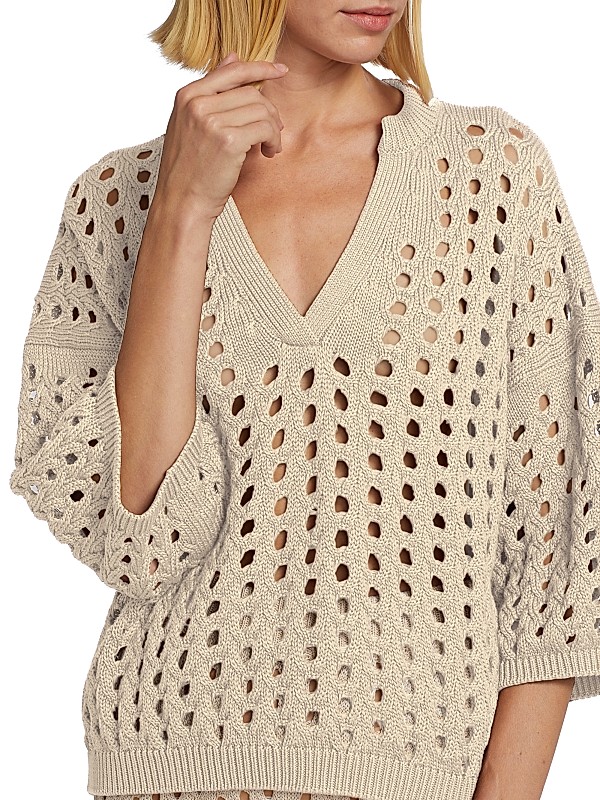 Shop Max Mara Ottuso Open-Knit Cotton Sweater | Saks Fifth Shop Max Mara Ottuso Open-Knit Cotton Sweater | Saks Fifth
