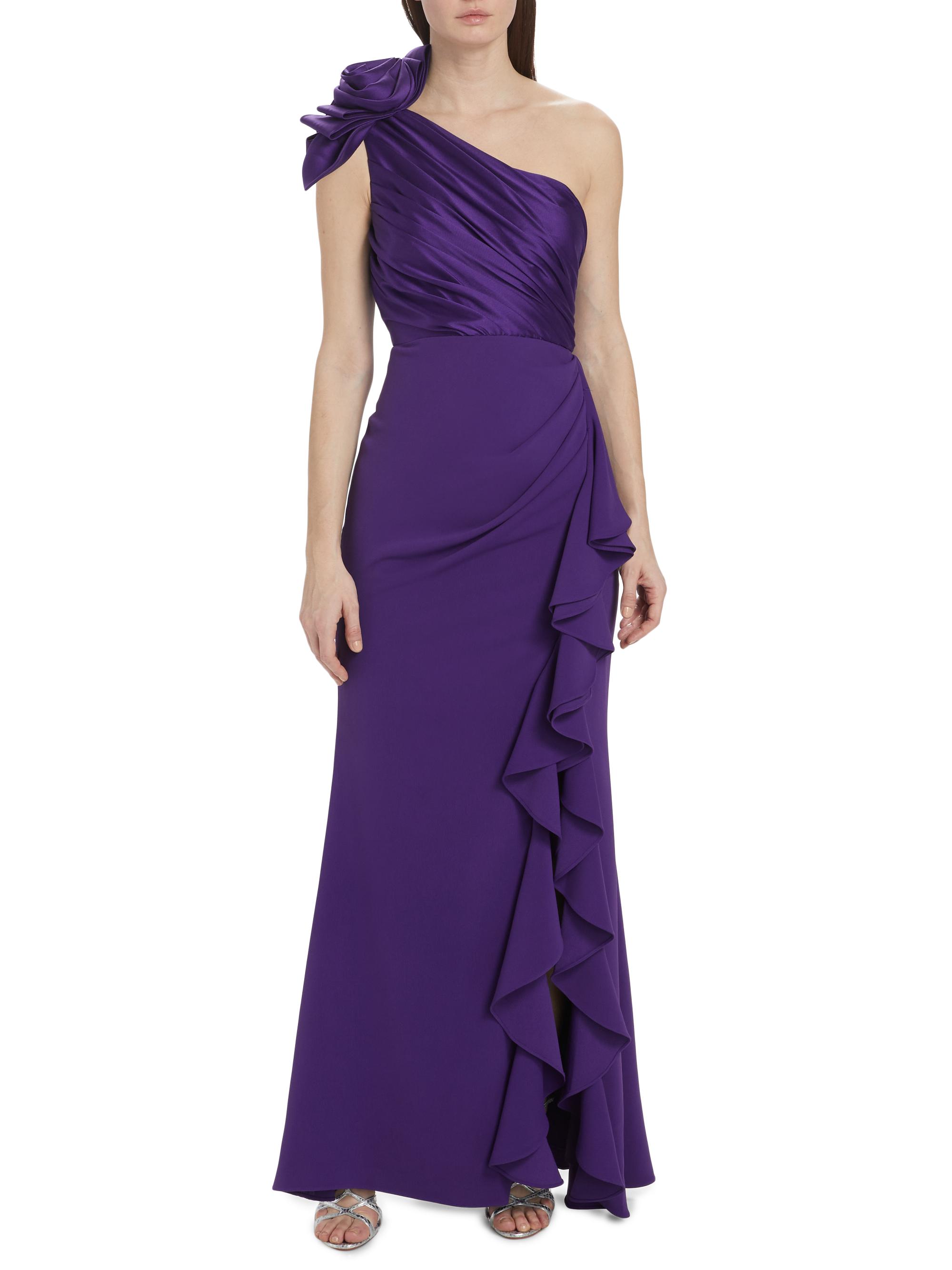 Badgley Mischka Rosette One-Shoulder Gown | Saks Fifth Avenue