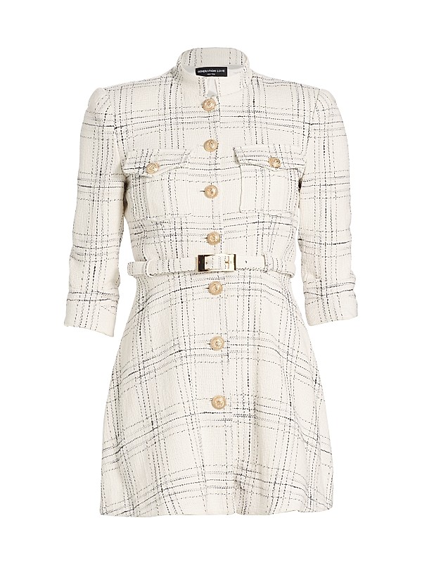 Shop Generation Love June Tweed Checkered Minidress | Saks Shop Generation Love June Tweed Checkered Minidress | Saks