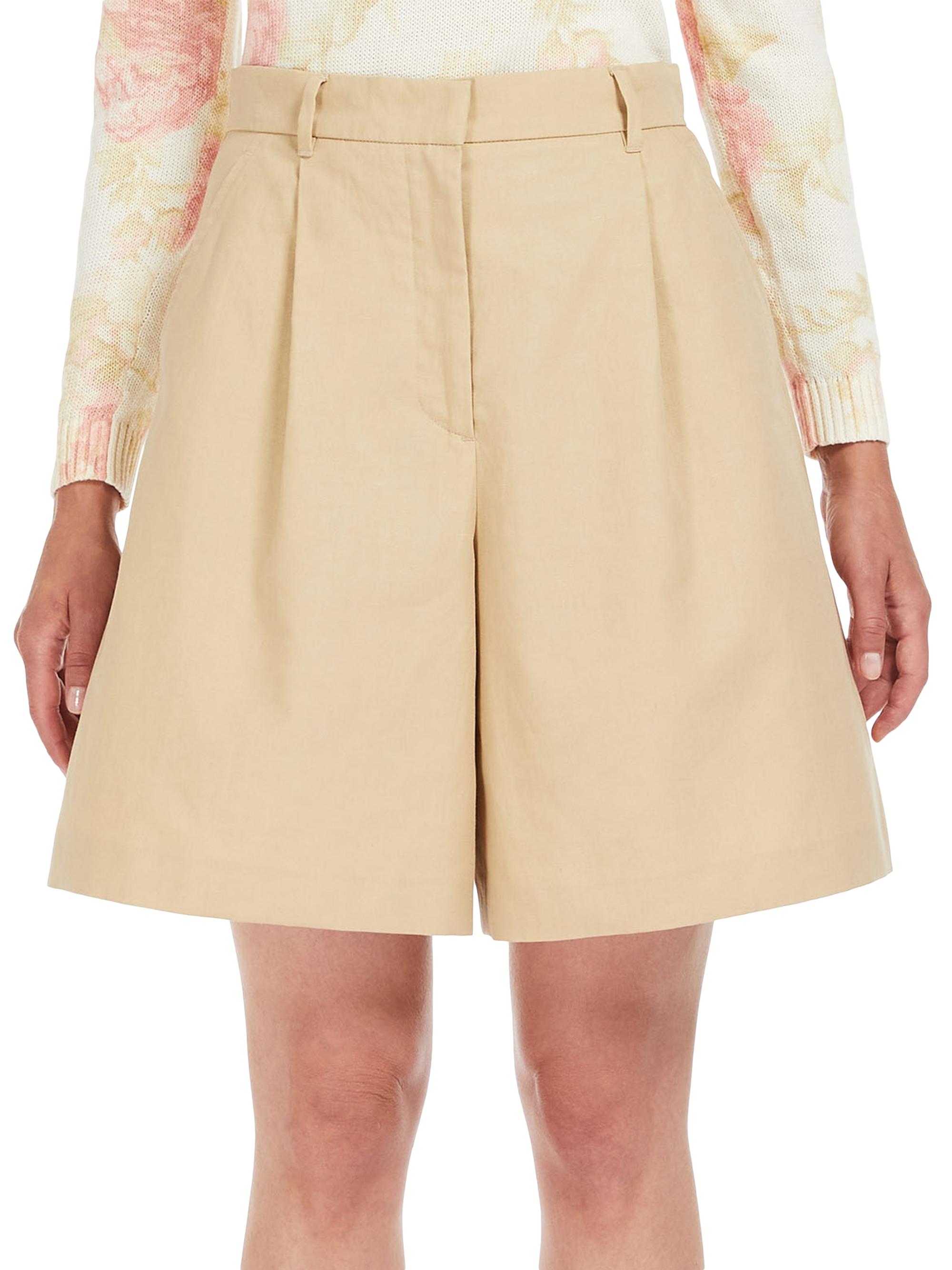 Weekend Max Mara Ecuba Pleated Cotton-Blend Knee-Length Shorts | Saks ...