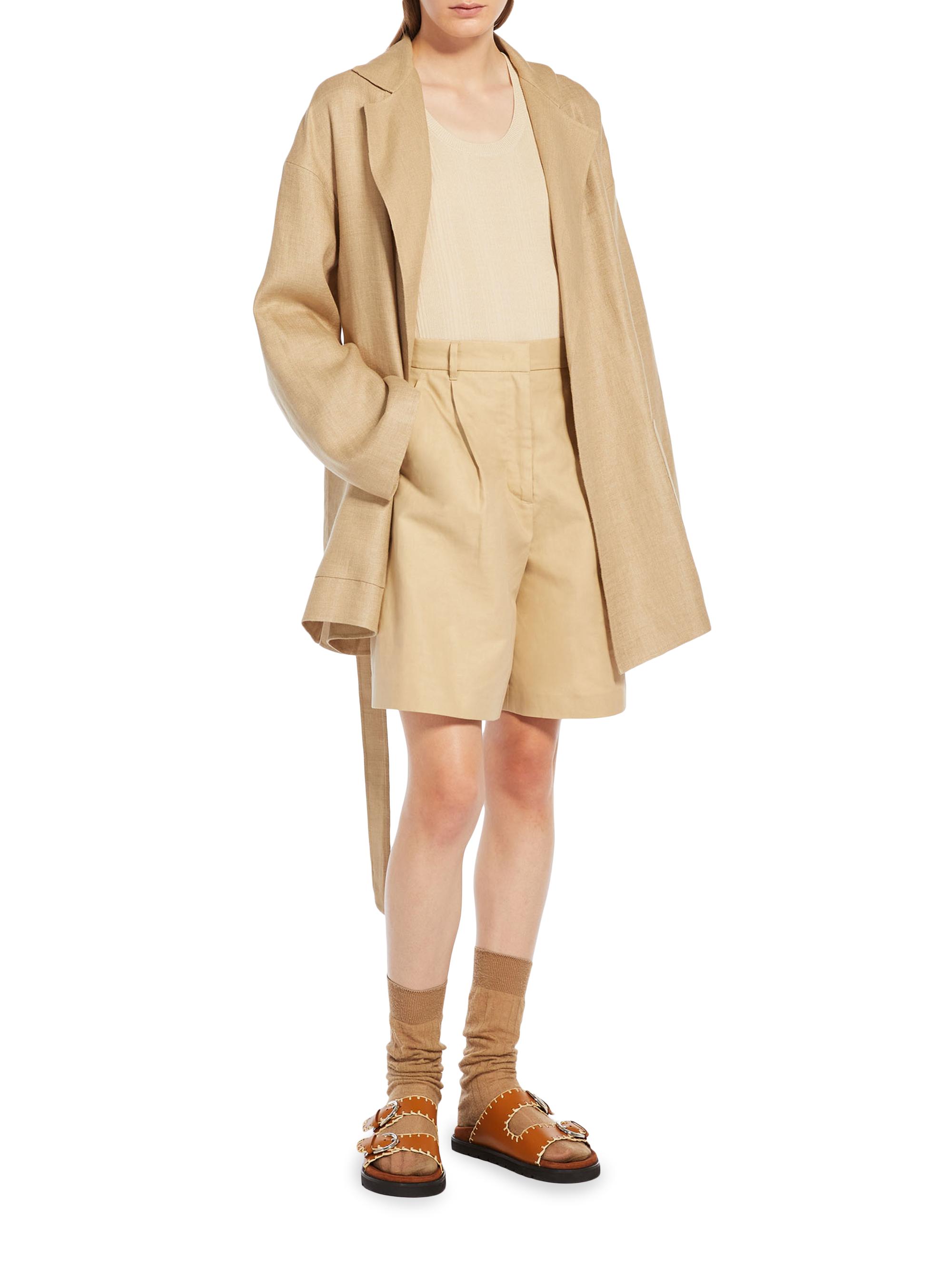 Weekend Max Mara Ecuba Pleated Cotton-Blend Knee-Length Shorts | Saks ...