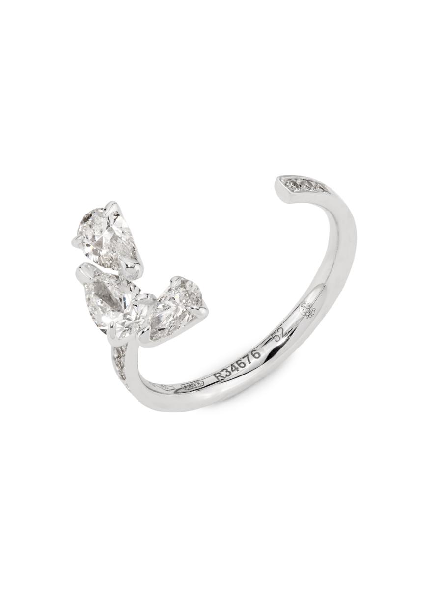 Repossi Serti Sur Vide 18K White Gold & 0.82 TCW Diamond Cuff Ring | Saks Fifth Avenue