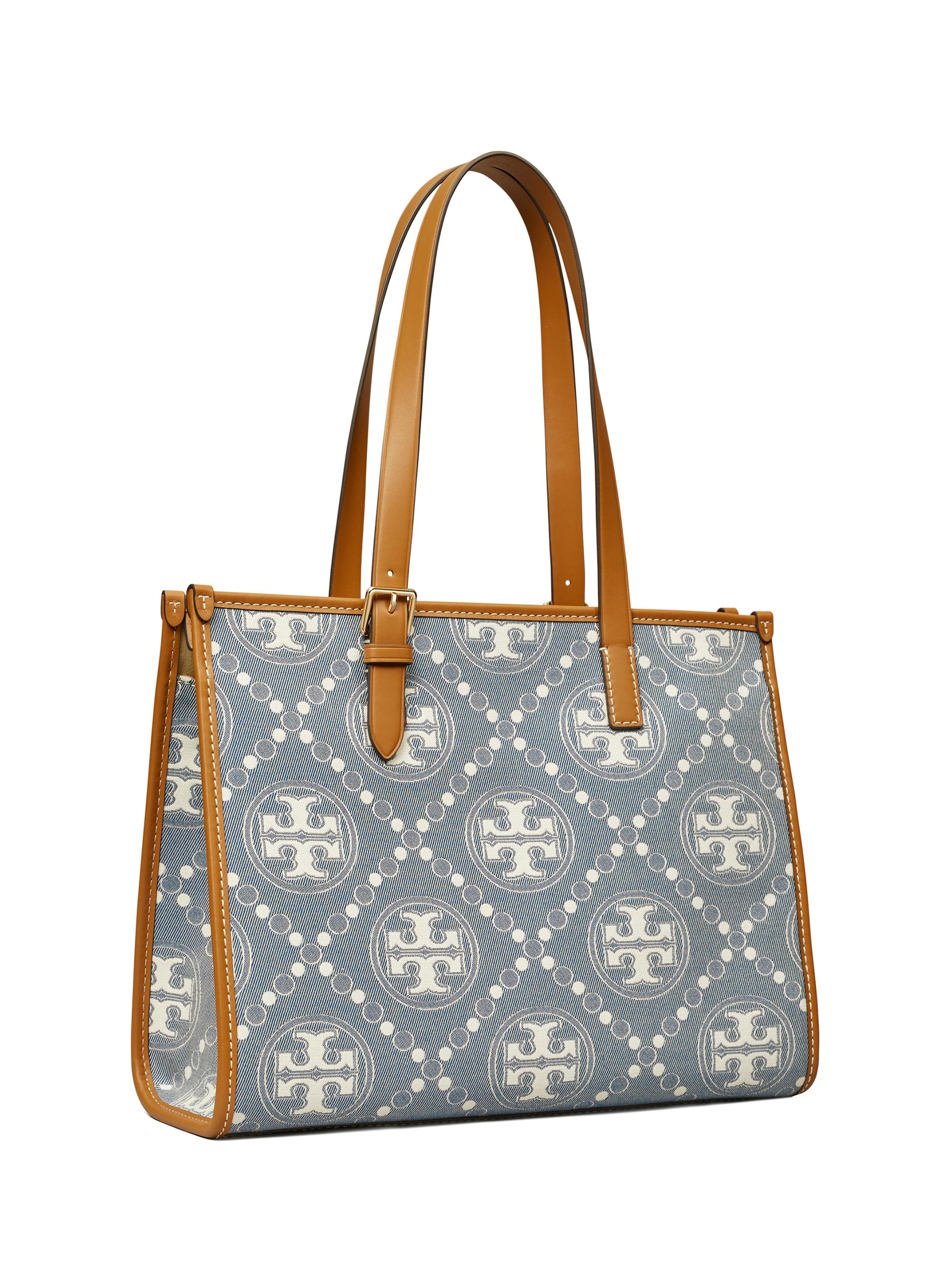 Tory Burch Small T Monogram Denim Tote | Saks Fifth Avenue