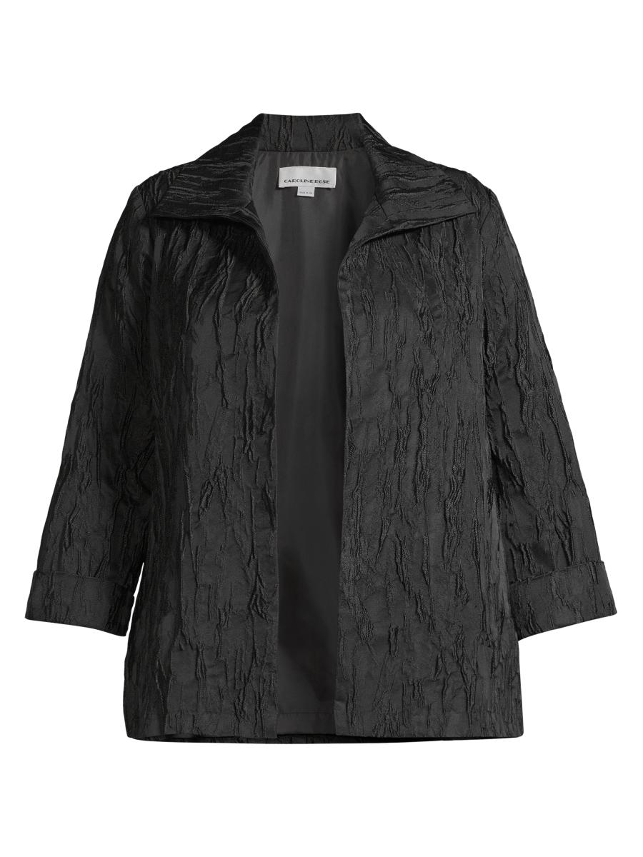 Caroline Rose Plus Textured Jacquard A-Line Jacket | Saks Fifth Avenue