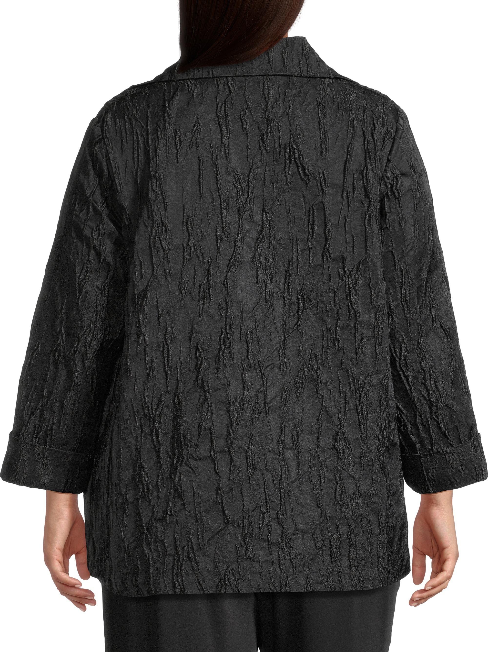 Caroline Rose Plus Textured Jacquard A-Line Jacket | Saks Fifth Avenue