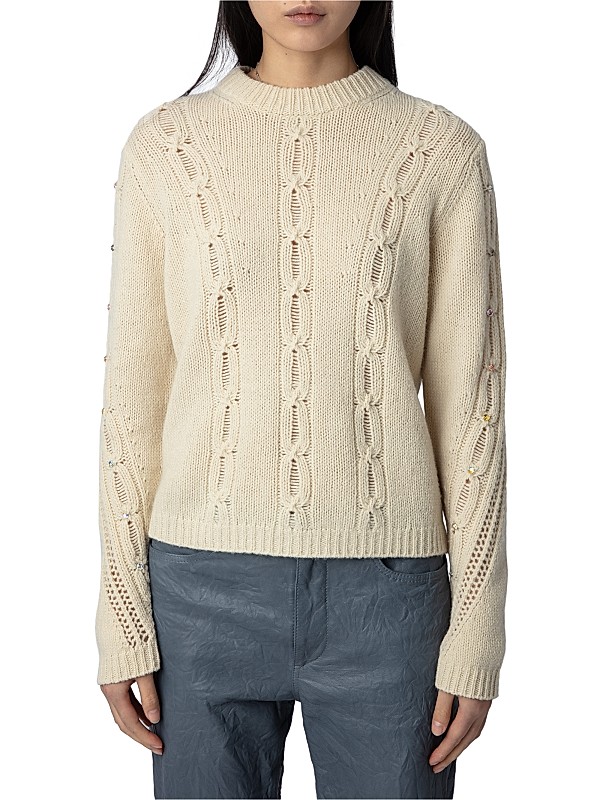 Shop Zadig & Voltaire Morley Cable-Knit Merino Wool Sweater Shop Zadig & Voltaire Morley Cable-Knit Merino Wool Sweater