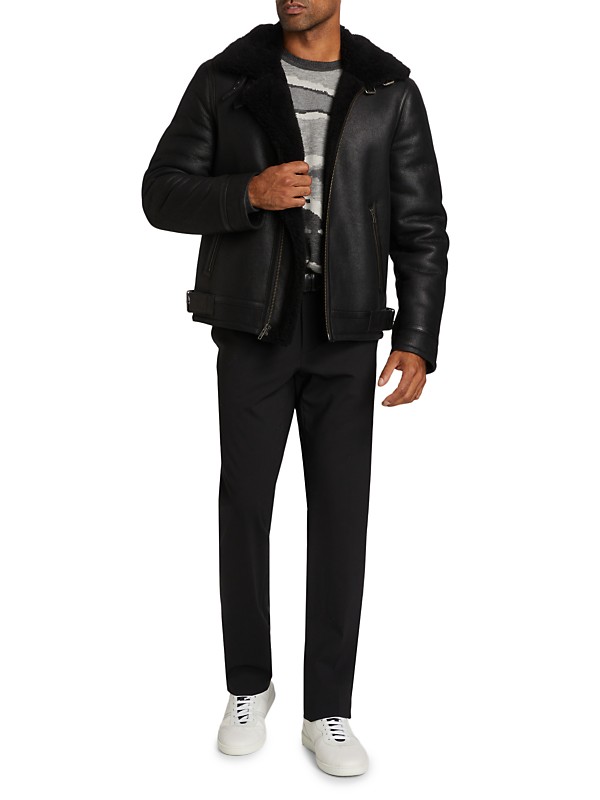 Shop Saks Fifth Avenue COLLECTION Leather Aviator Jacket Shop Saks Fifth Avenue COLLECTION Leather Aviator Jacket