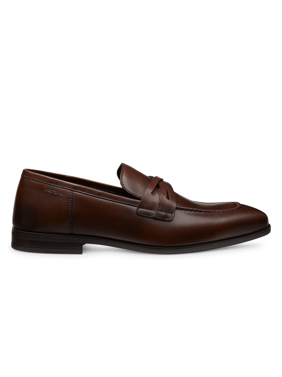 Shop Stuart Weitzman Simon Crisscross Leather Loafers | Saks Fifth Avenue