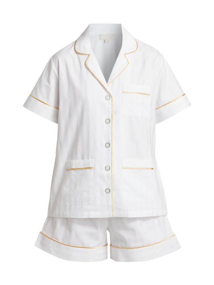 KIP. Monogrammed Premium Cotton Collection Short Pajama Set | Saks ...
