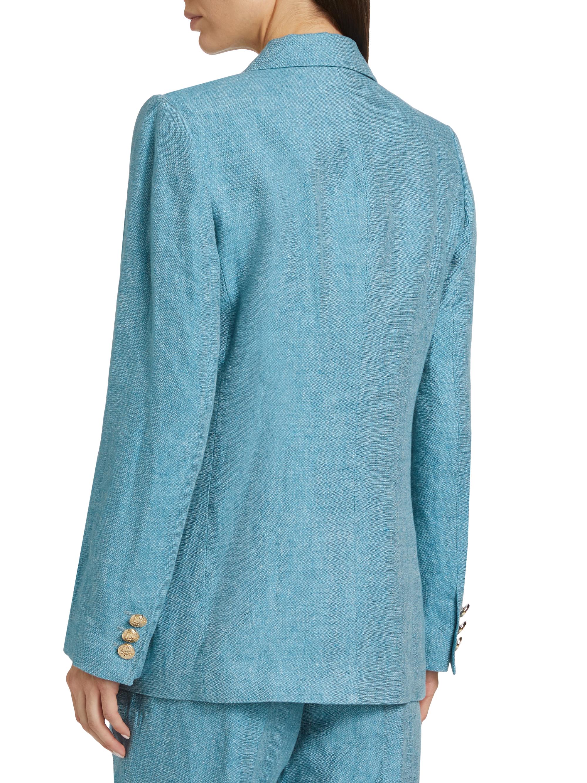 Elie Tahari Kenna Double-Breasted Linen Blazer | Saks Fifth Avenue