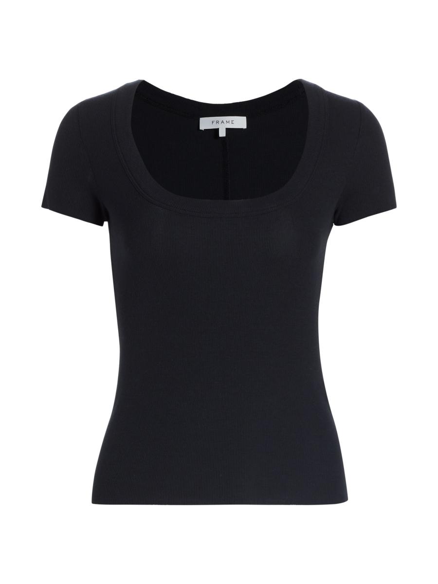 Frame Rib-Knit Baby-Fit Tee | Saks Fifth Avenue