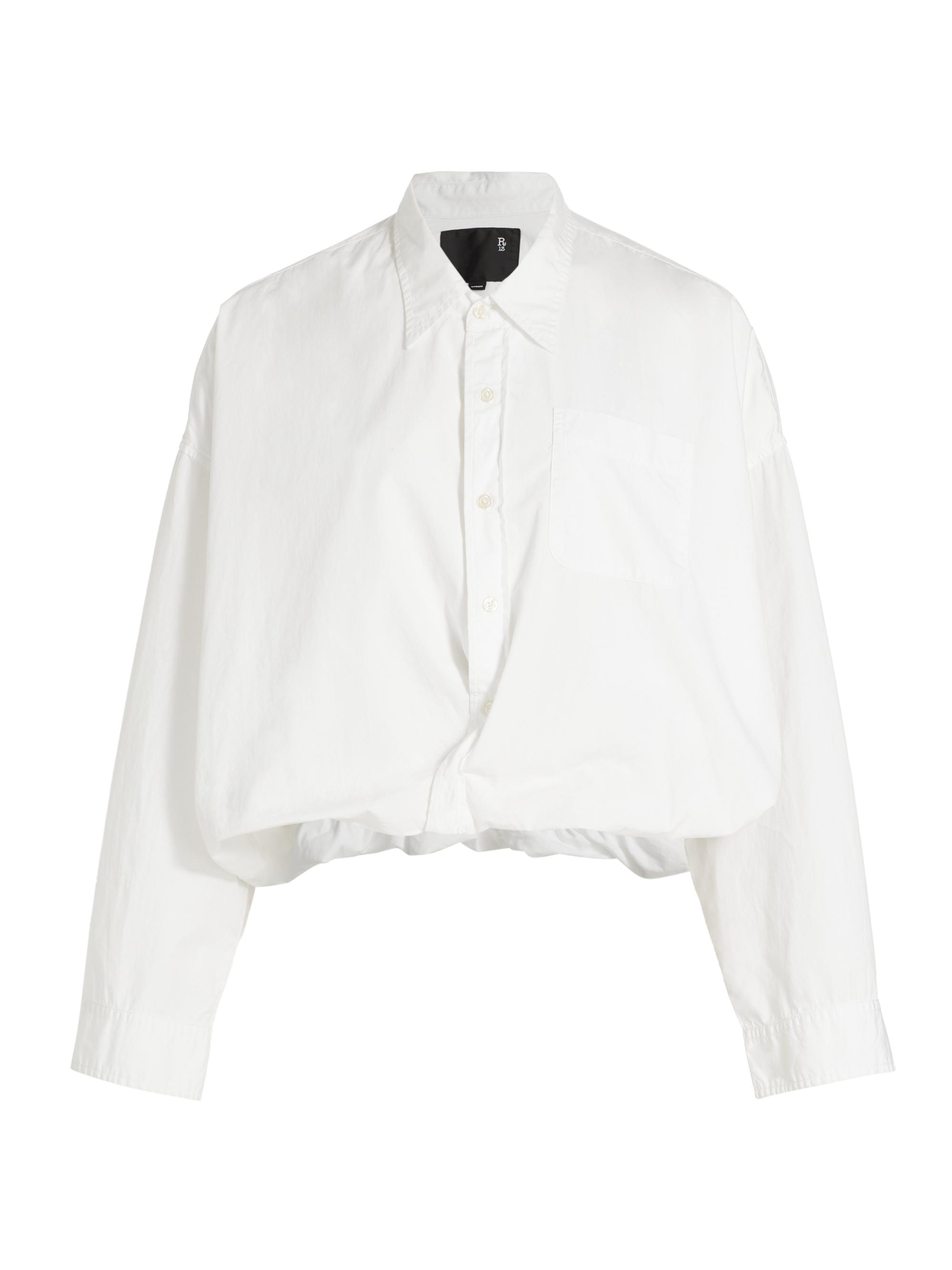 Shop R13 Cotton Crossover Bubble Shirt | Saks Fifth Avenue