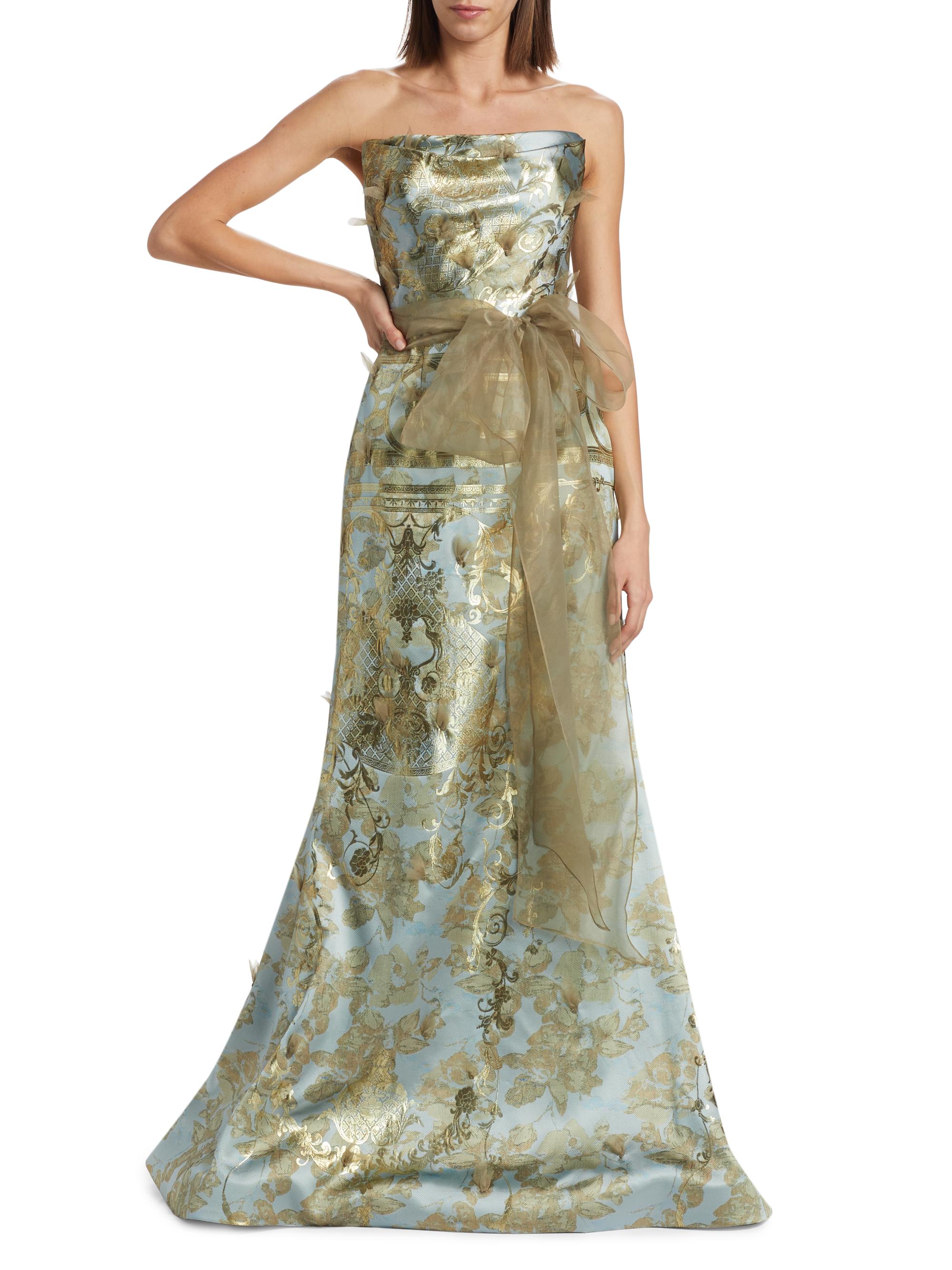 Rene Ruiz Collection Brocade Strapless Gown | Saks Fifth Avenue