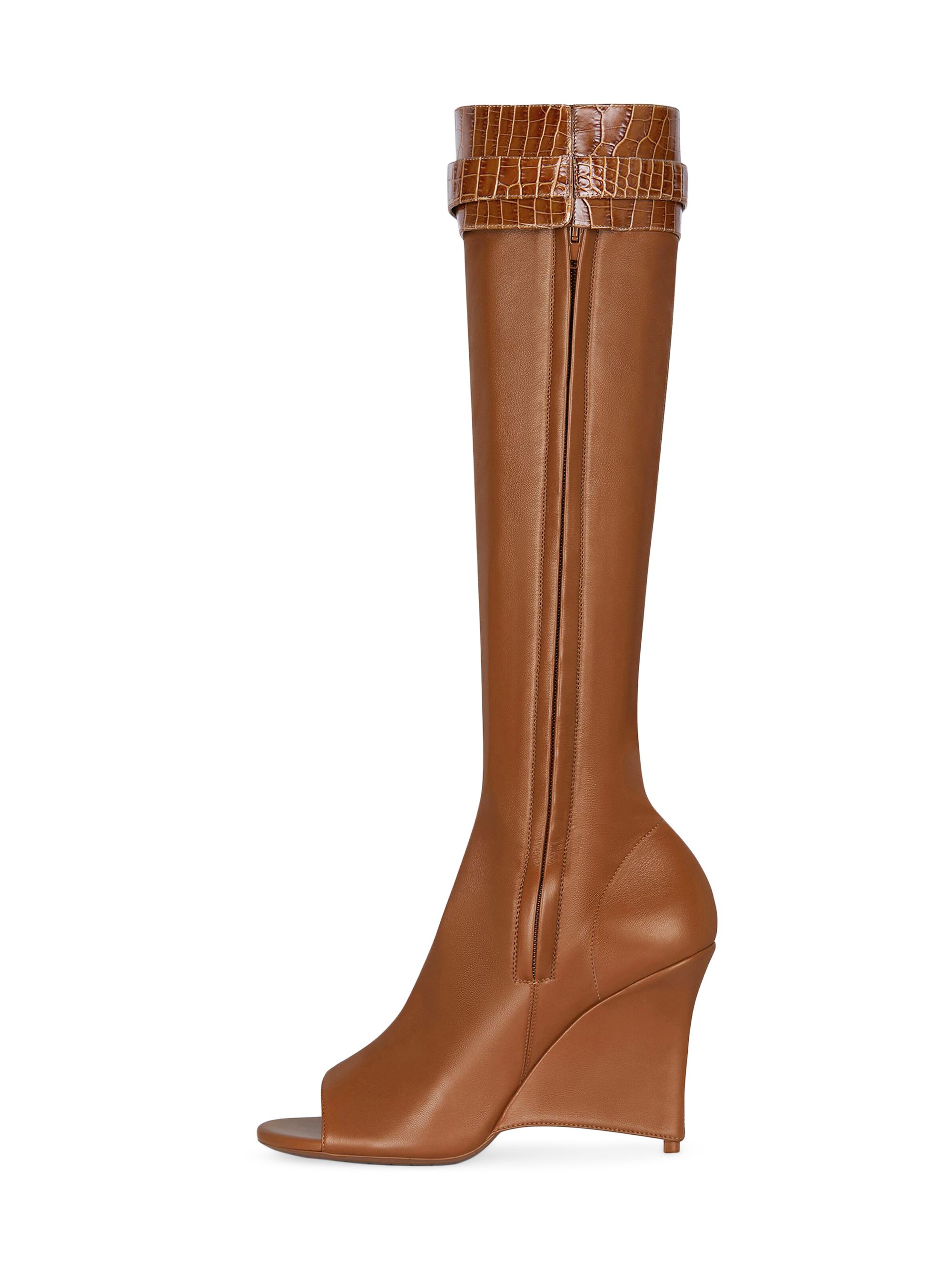 Givenchy Shark Lock Stiletto Sandal Boots in Leather | Saks Fifth Avenue