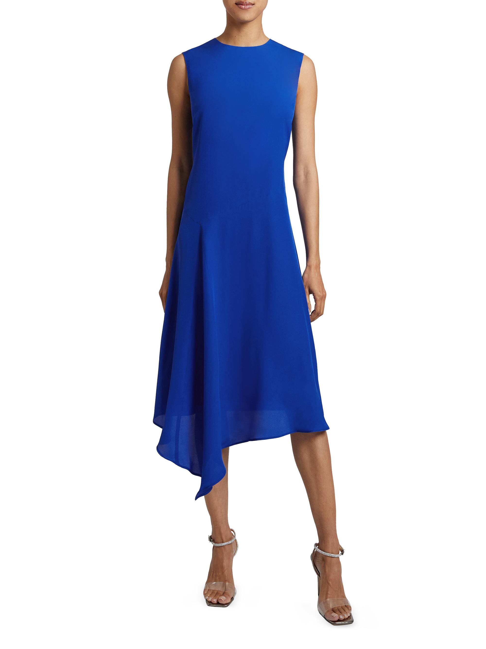 Santorelli Cecilia Asymmetric Silk Midi-Dress | Saks Fifth Avenue