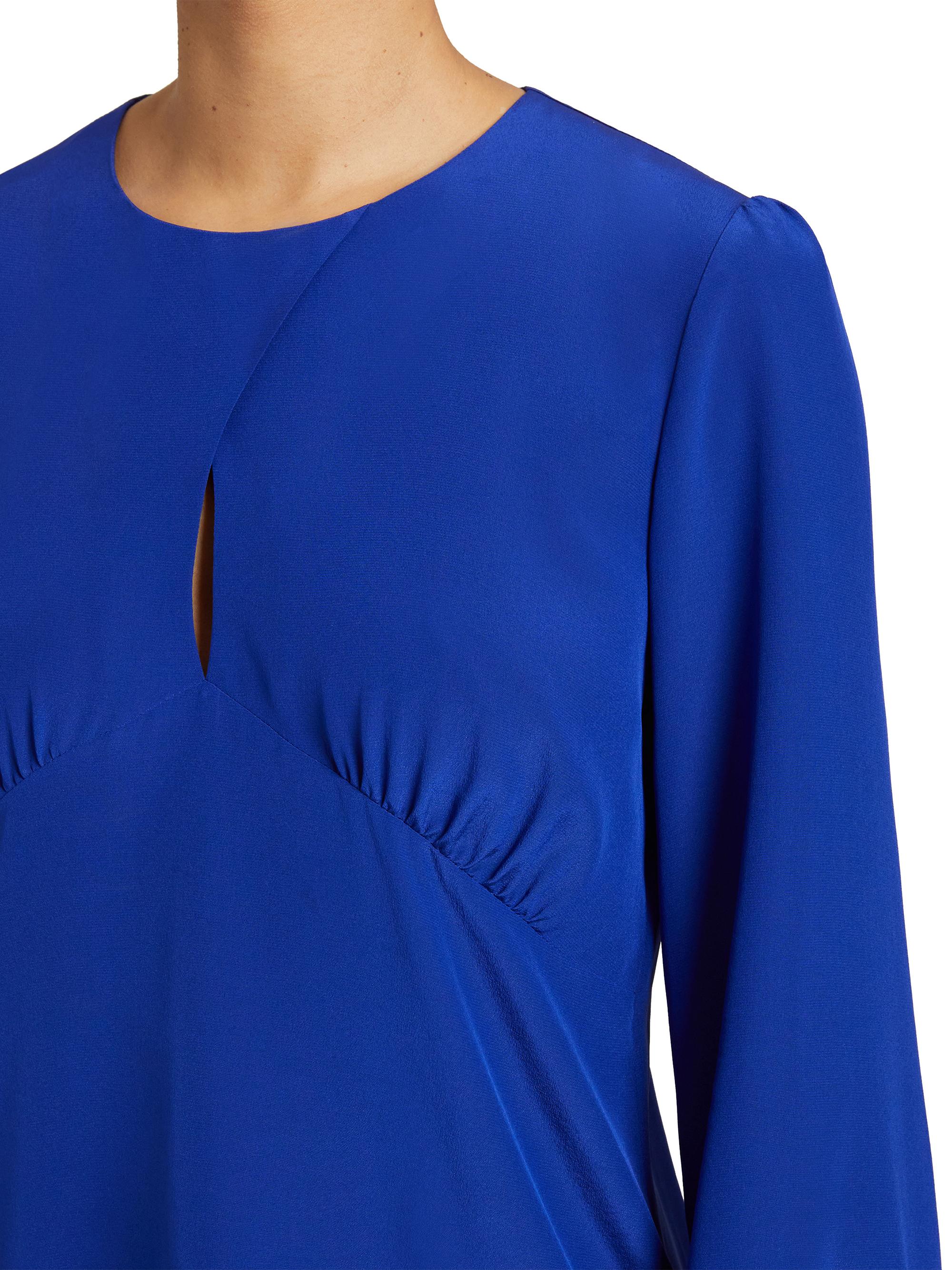 Santorelli Lyra Crossover Keyhole Silk Blouse | Saks Fifth Avenue
