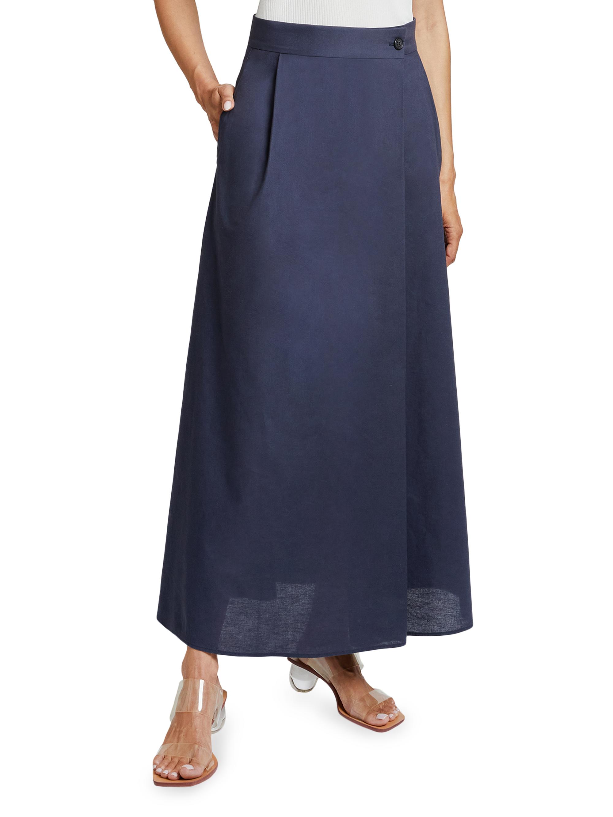 Santorelli Overlap A-Line Maxi Skirt | Saks Fifth Avenue