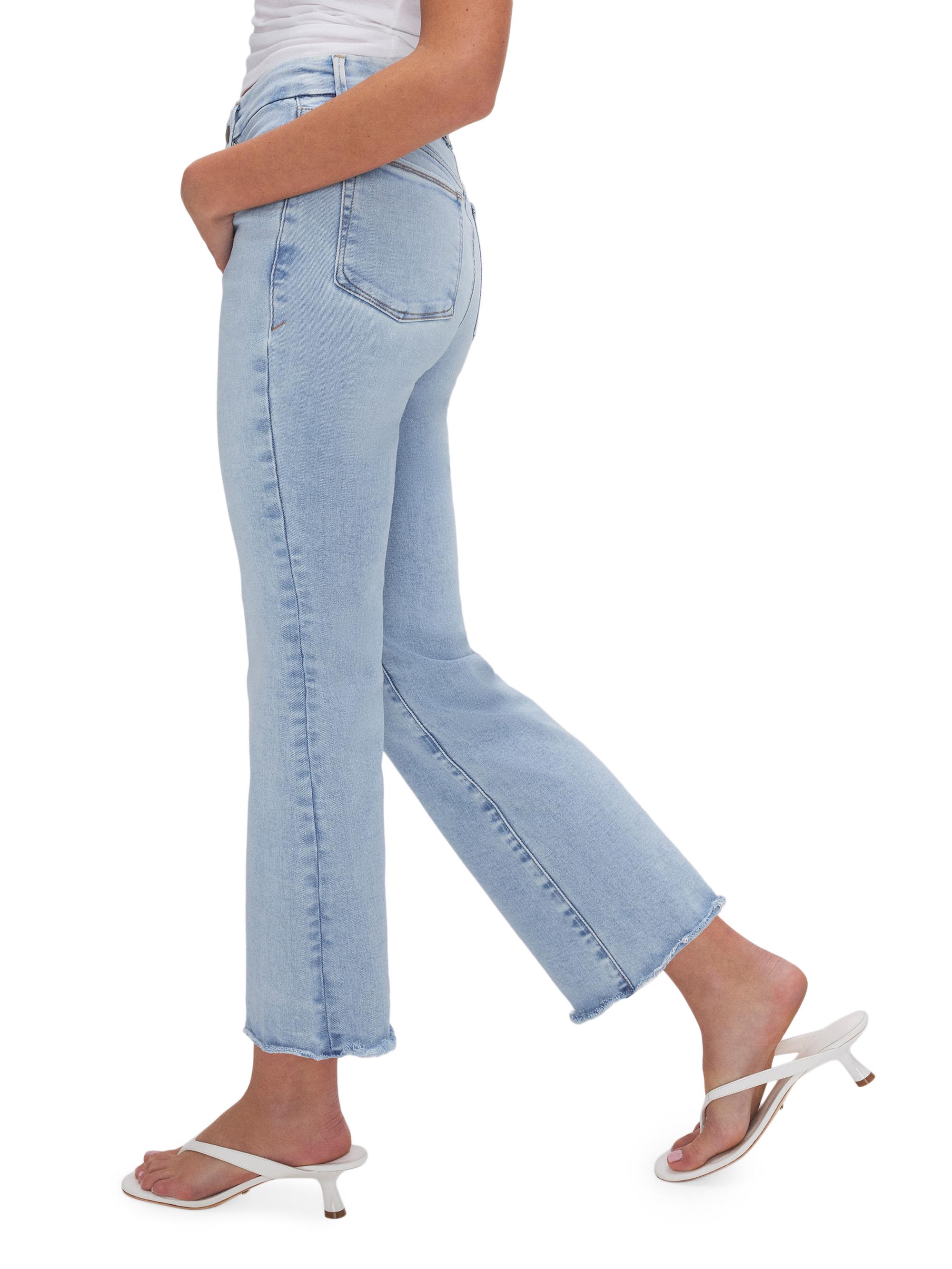 Good American Good Legs Cropped Mini Boot-Cut Jeans | Saks Fifth Avenue
