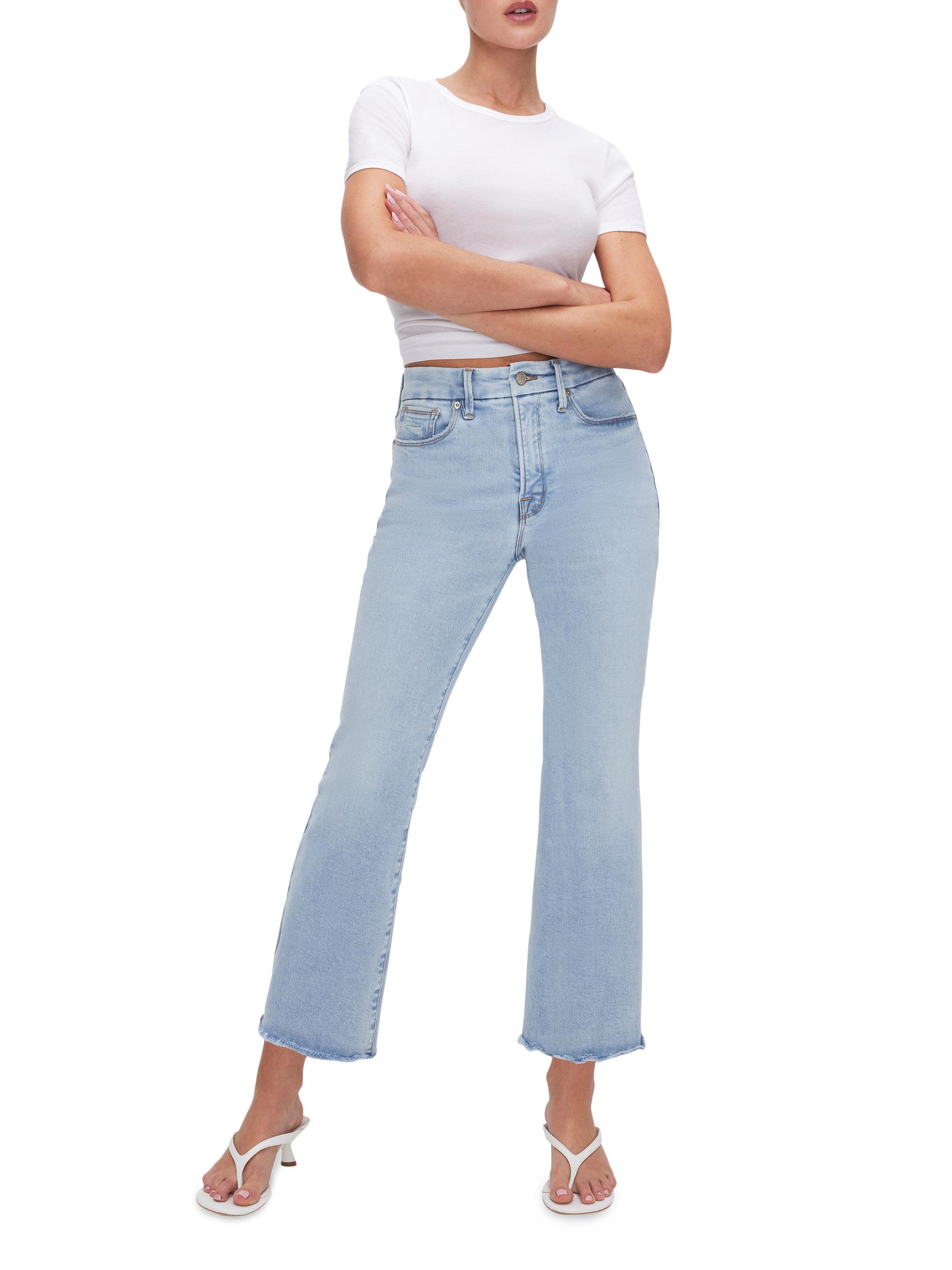 Good American Good Legs Cropped Mini Boot-Cut Jeans | Saks Fifth Avenue