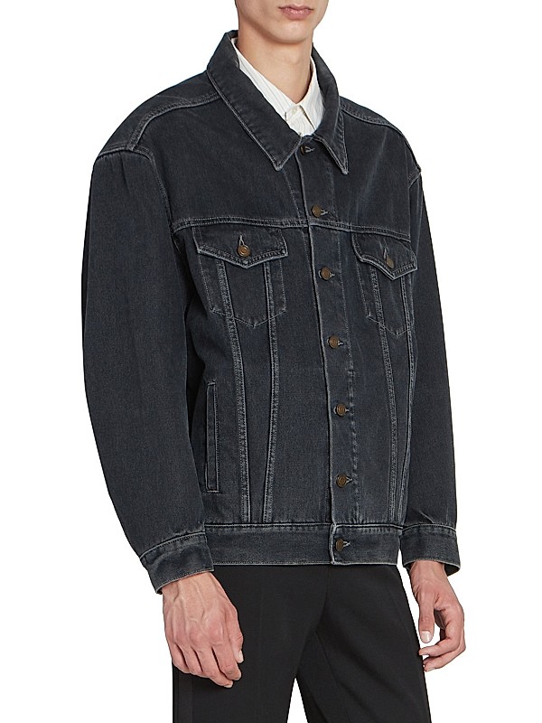 Shop Saint Laurent Oversized Jacket in Denim | Saks Fifth Avenue Shop Saint Laurent Oversized Jacket in Denim | Saks Fifth Avenue