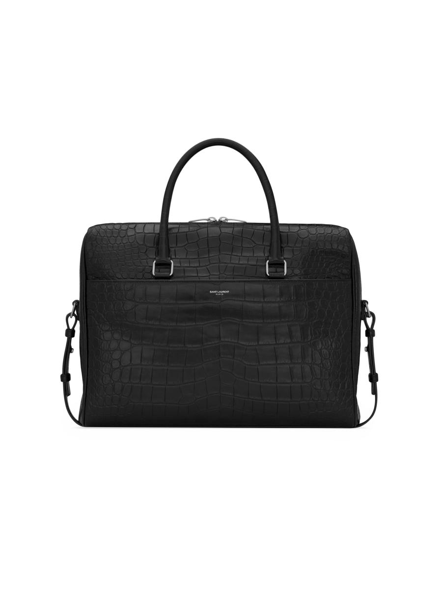Saint Laurent Duffle Briefcase Bag in Matte Leather | Saks Fifth Avenue