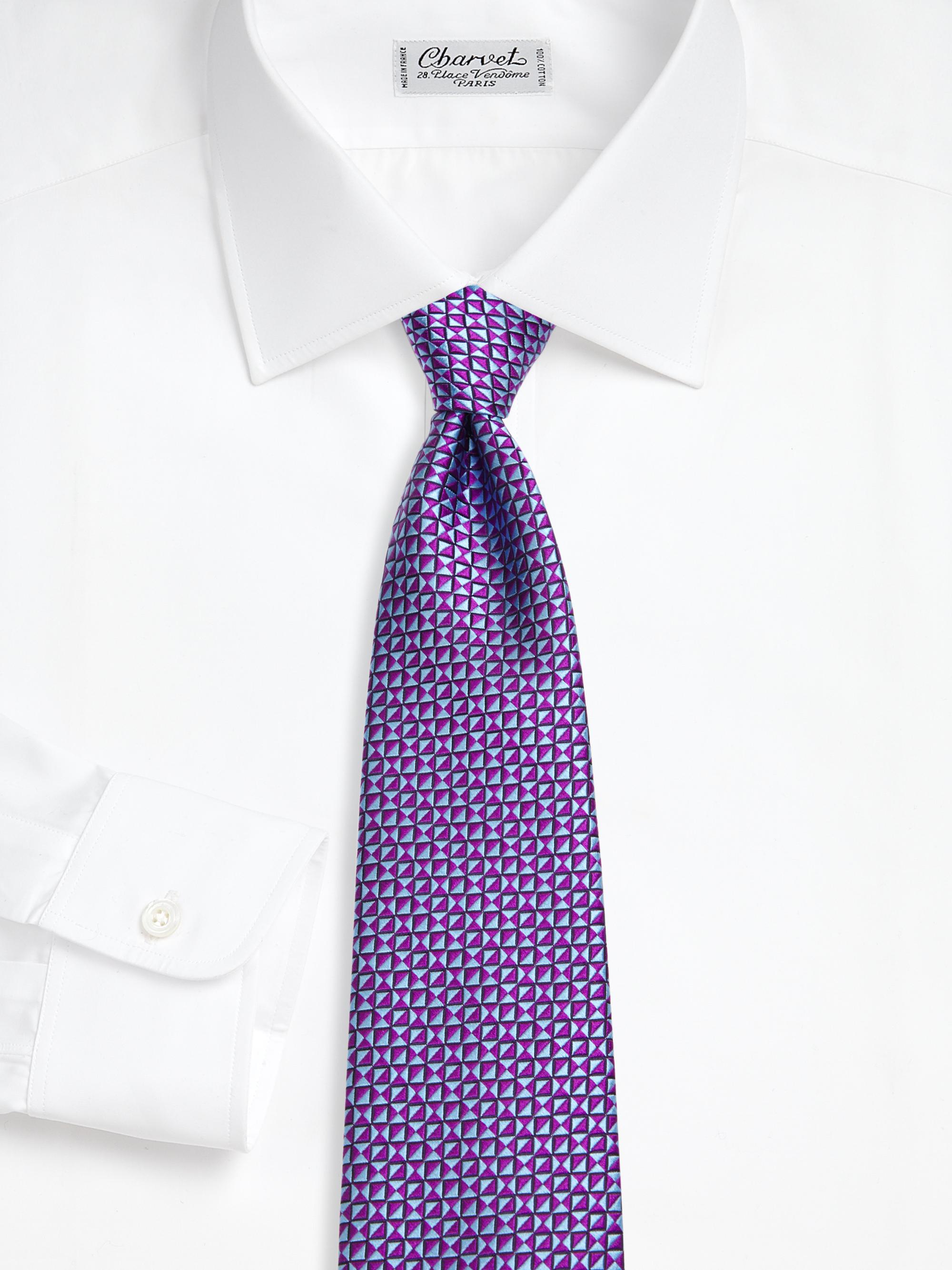 Charvet Inverted Diamond Jacquard Silk Tie | Saks Fifth Avenue