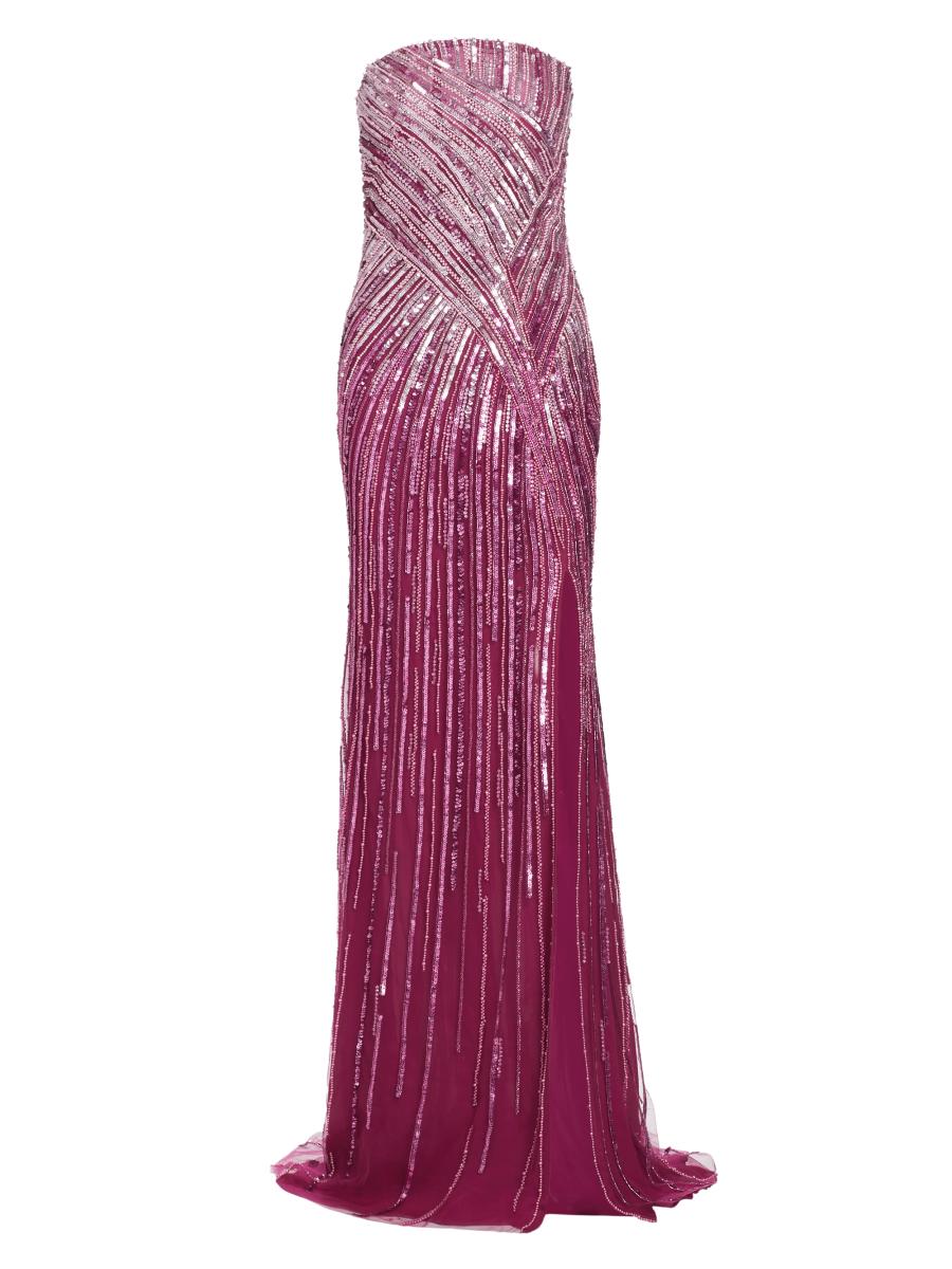 Pamella Roland Strapless Sequined Tulle Gown | Saks Fifth Avenue