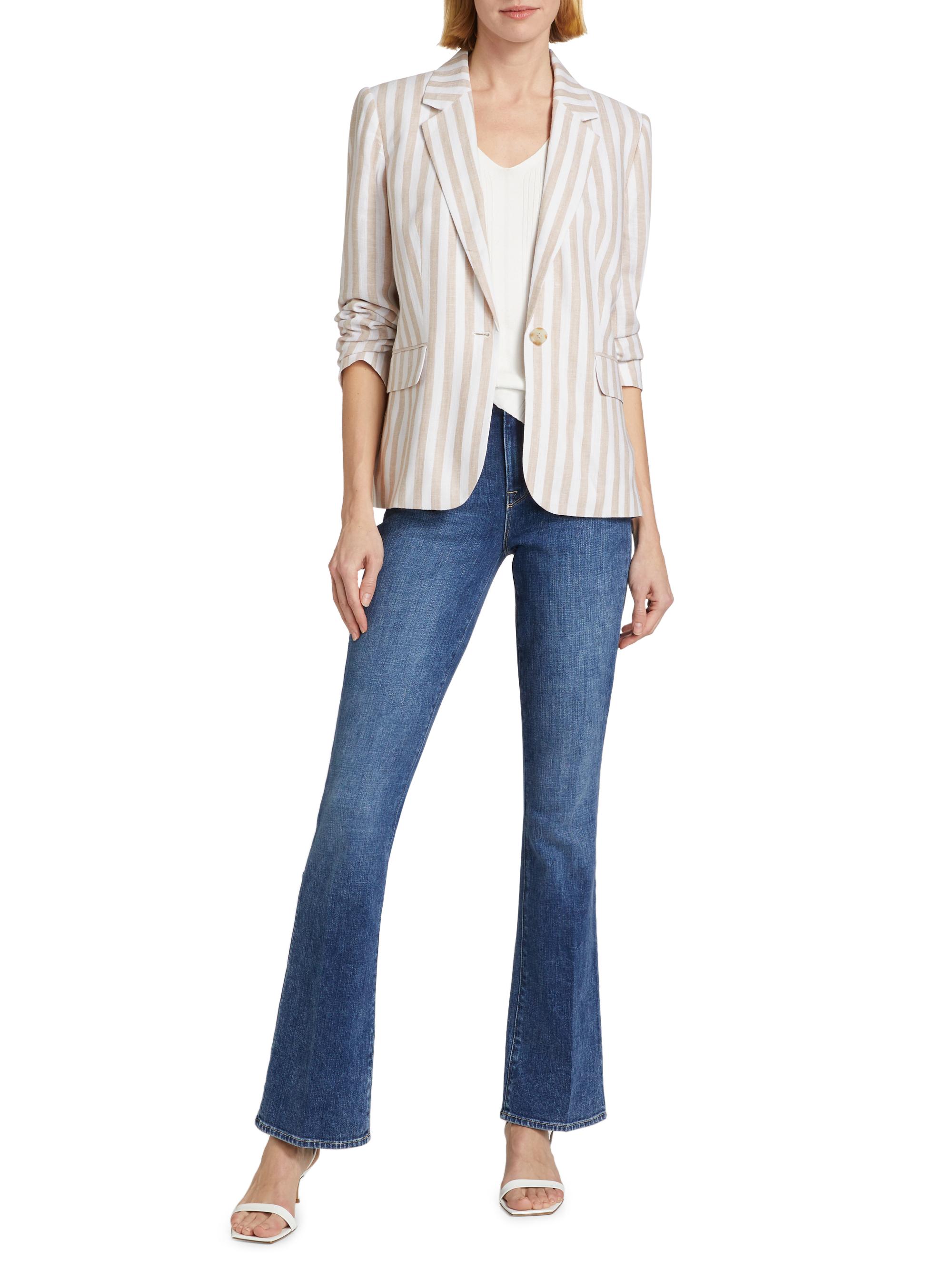 Elie Tahari Helena Striped Linen-Blend Blazer | Saks Fifth Avenue