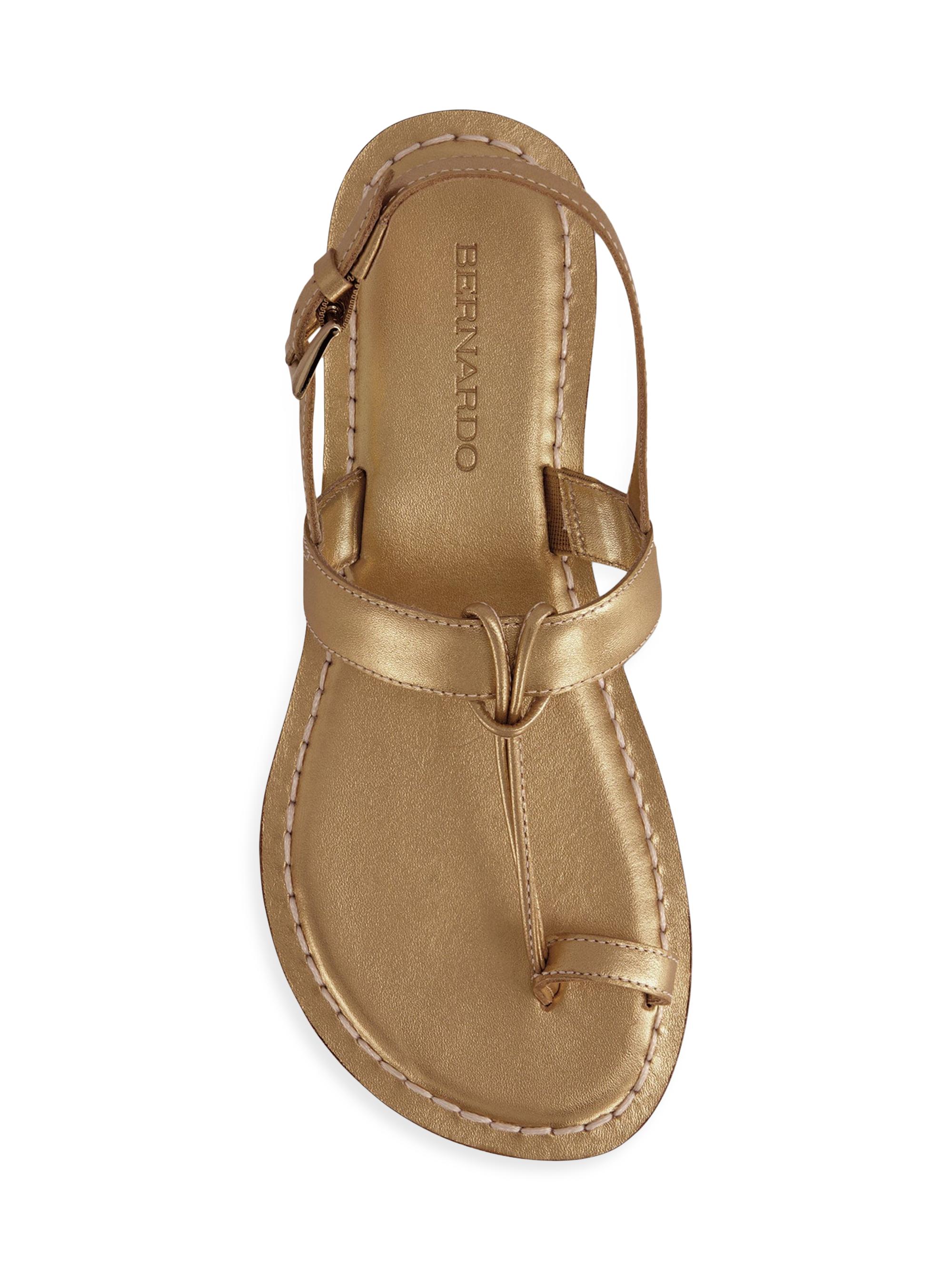 Bernardo Maverick 2 Metallic Leather Toe Ring Sandals | Saks Fifth Avenue