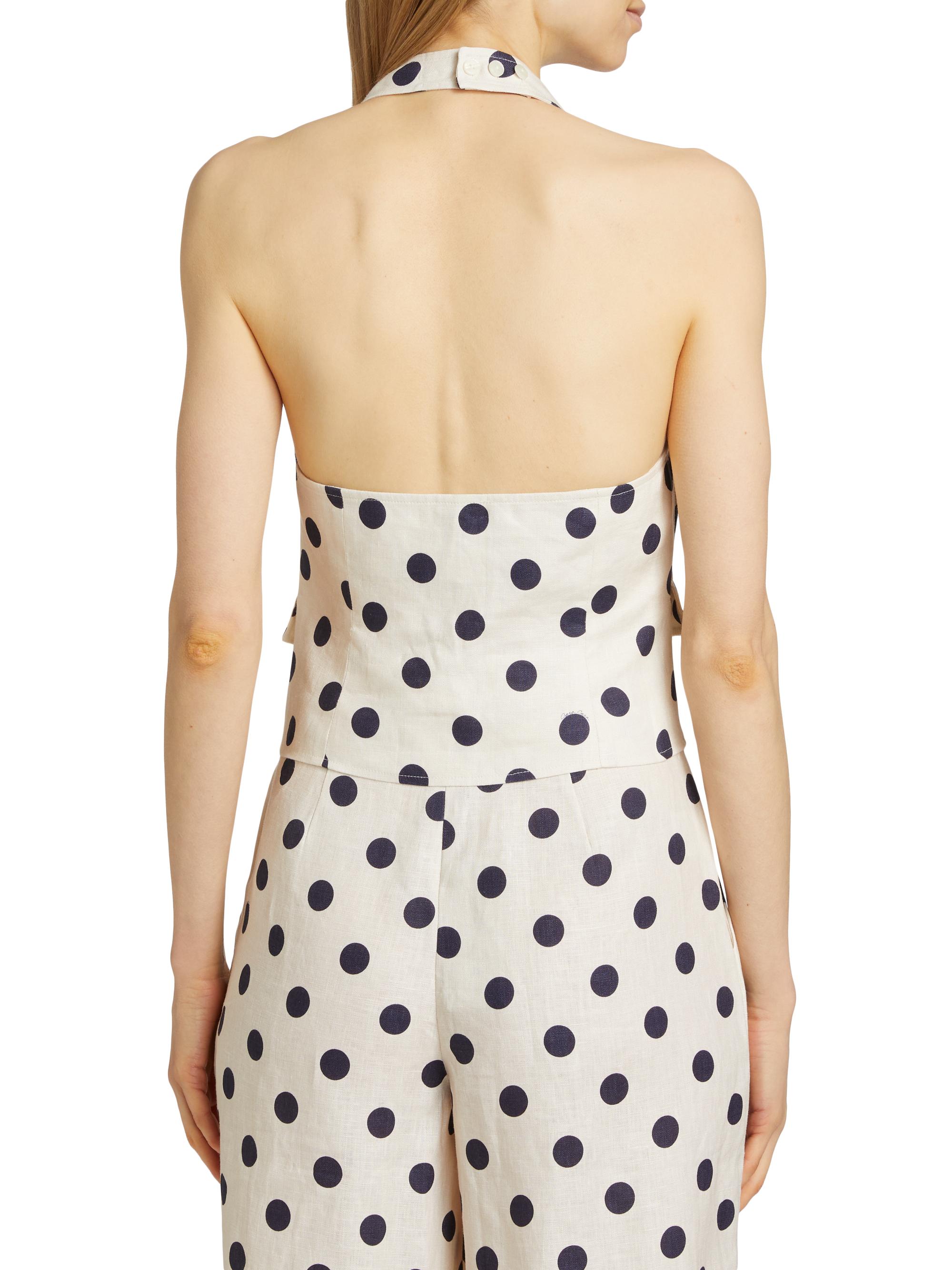 Cara Cara Prescott Polka-Dot Linen Top | Saks Fifth Avenue