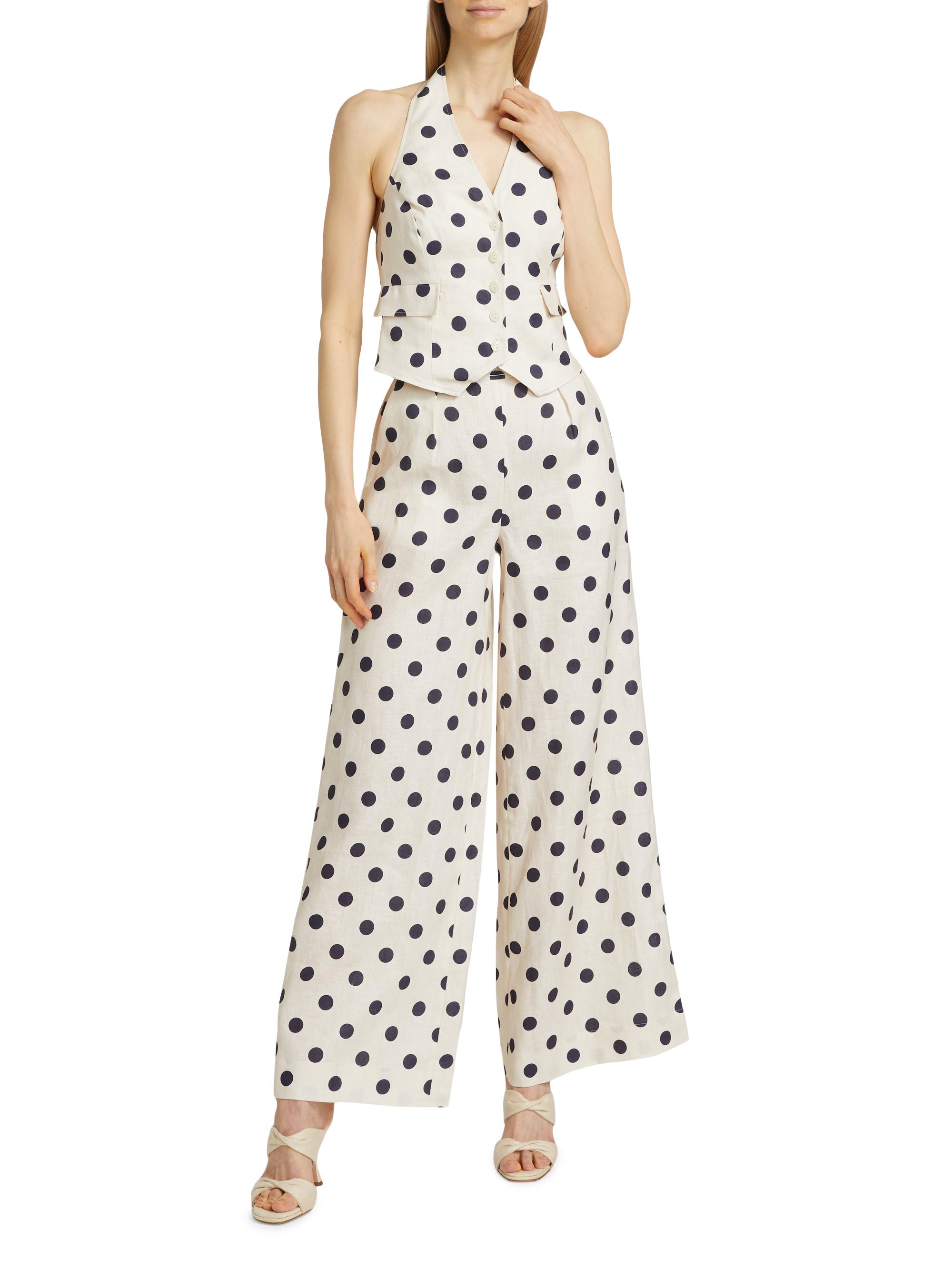 Cara Cara Prescott Polka-Dot Linen Top | Saks Fifth Avenue