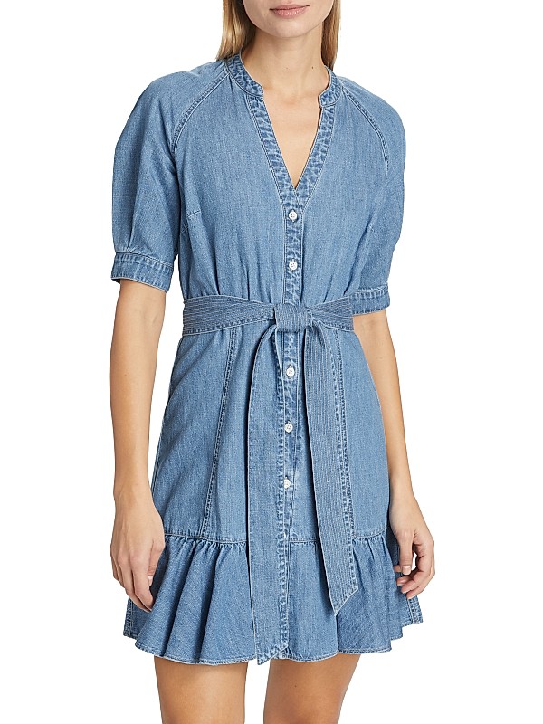 Shop Veronica Beard Kanika Denim Minidress | Saks Fifth Avenue Shop Veronica Beard Kanika Denim Minidress | Saks Fifth Avenue