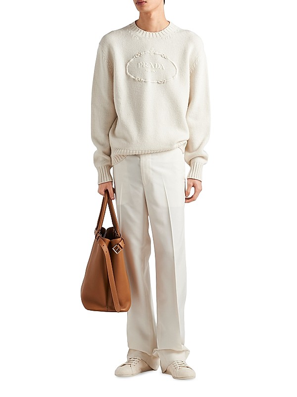 Shop Prada Wool and Cashmere Crew-Neck Sweater | Saks Fifth Shop Prada Wool and Cashmere Crew-Neck Sweater | Saks Fifth