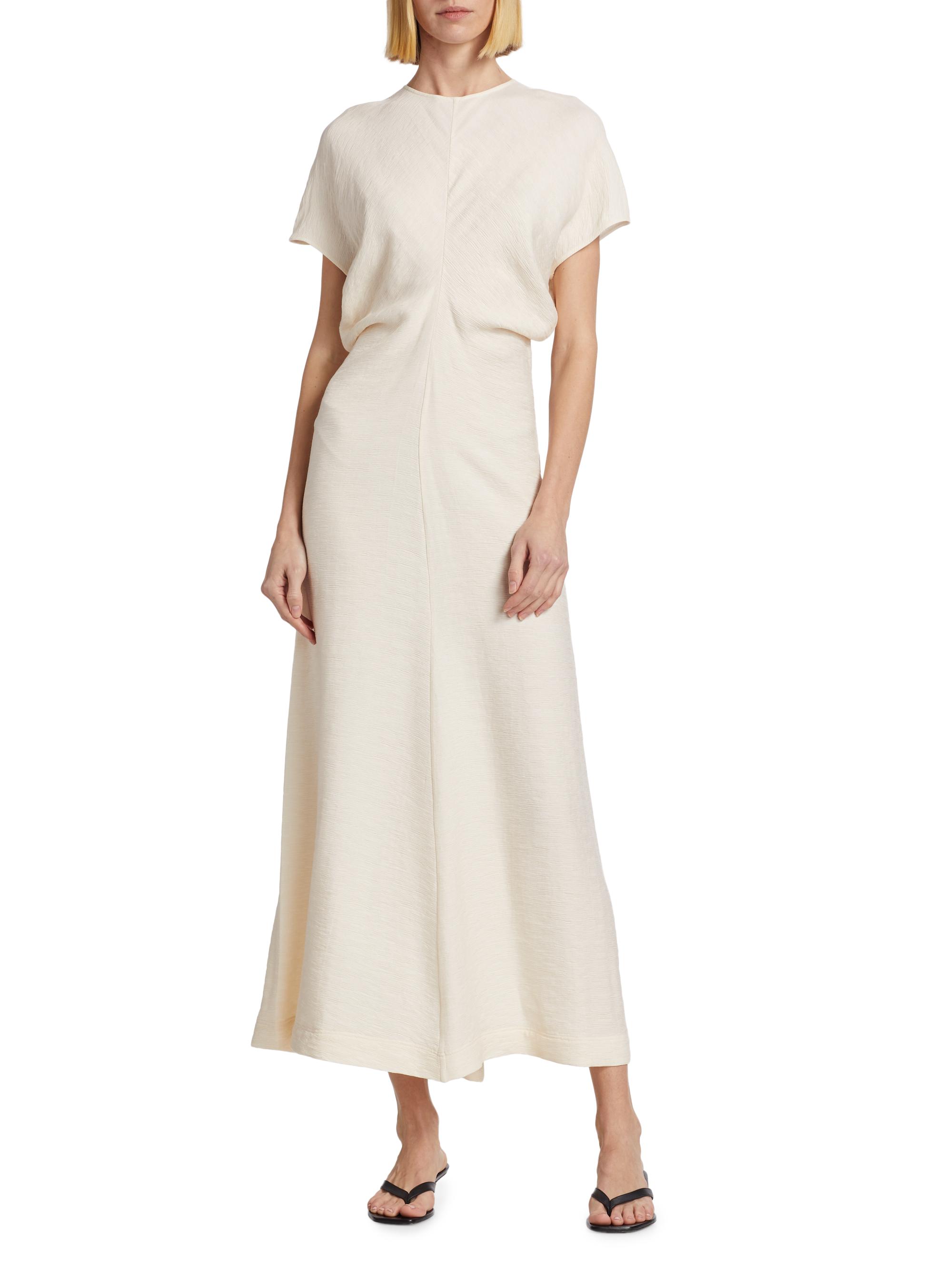 Toteme Crinkled Slouch-Waist Midi-Dress | Saks Fifth Avenue