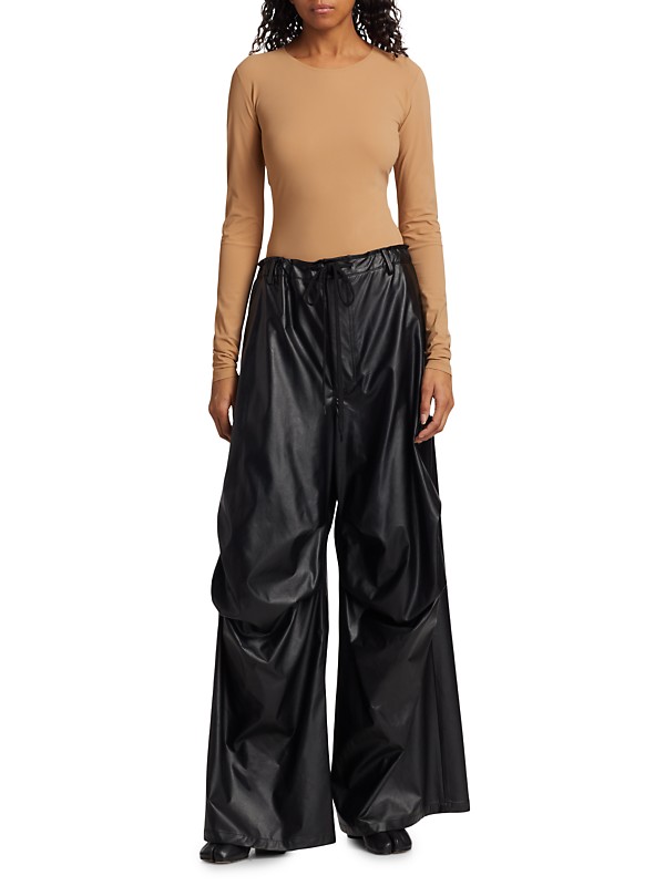 Shop MM6 Maison Margiela Faux Leather Parachute Pants | Saks Shop MM6 Maison Margiela Faux Leather Parachute Pants | Saks