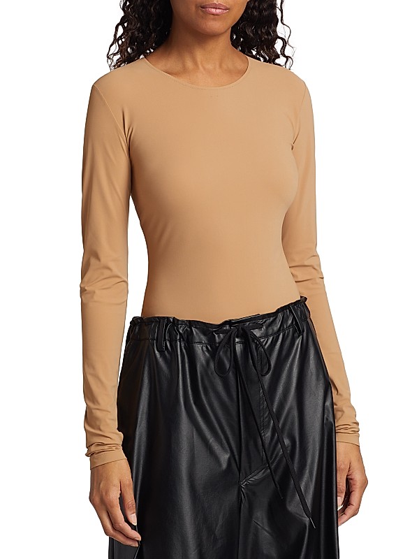 Shop MM6 Maison Margiela Jersey Long-Sleeve Bodysuit | Saks Shop MM6 Maison Margiela Jersey Long-Sleeve Bodysuit | Saks