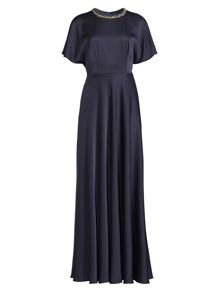 Aidan Mattox Satin Crystal-Embellished Gown | Saks Fifth Avenue