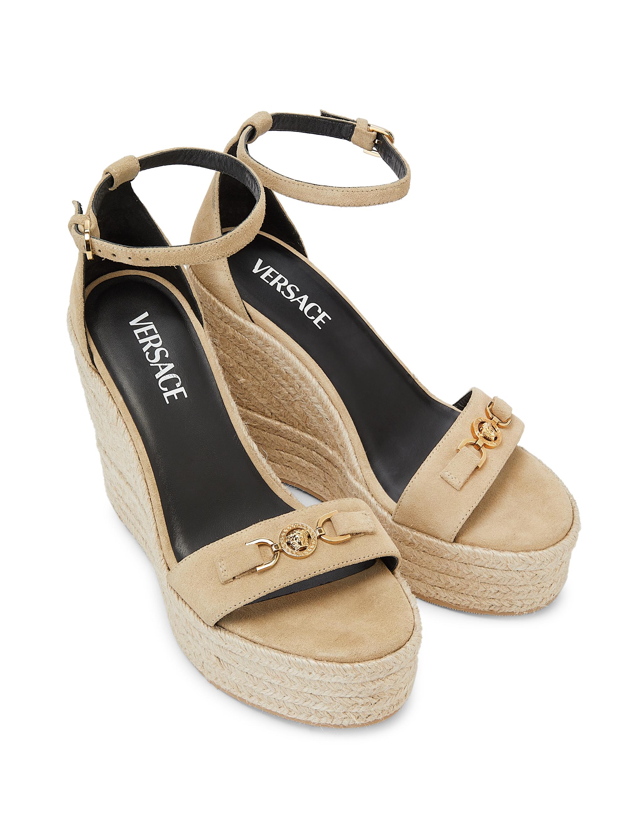 Versace Medusa 95MM Espadrille Platform Wedge Sandals | Saks Fifth Avenue