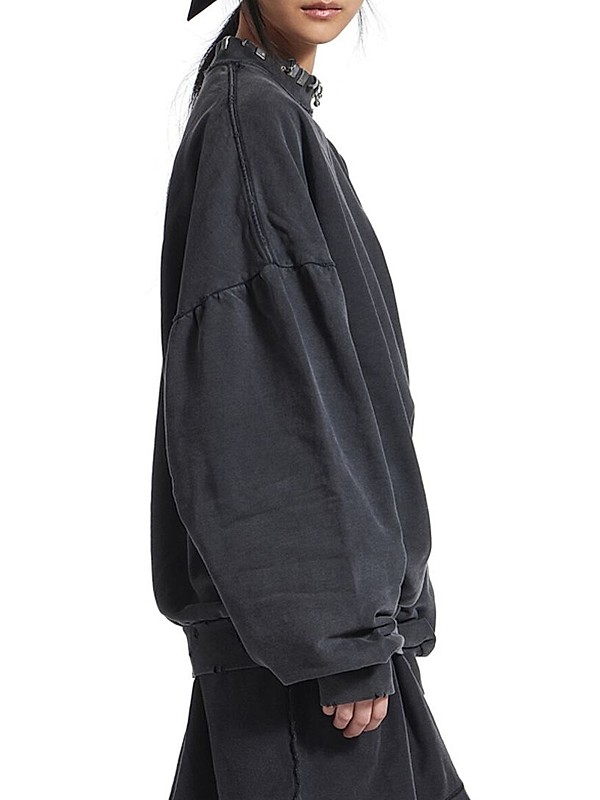 Shop Balenciaga Pierced Round Oversized Sweatshirt | Saks Shop Balenciaga Pierced Round Oversized Sweatshirt | Saks