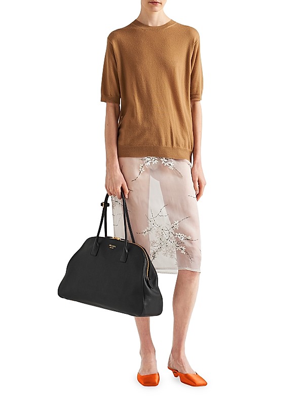 Shop Prada Large Leather Tote Bag with Zipper Closure | Saks Shop Prada Large Leather Tote Bag with Zipper Closure | Saks